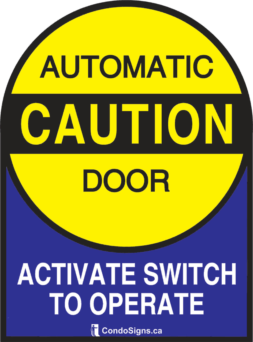 Caution: Automatic Door, Activate Switch to Operate (7" x 9.5") Decal ...