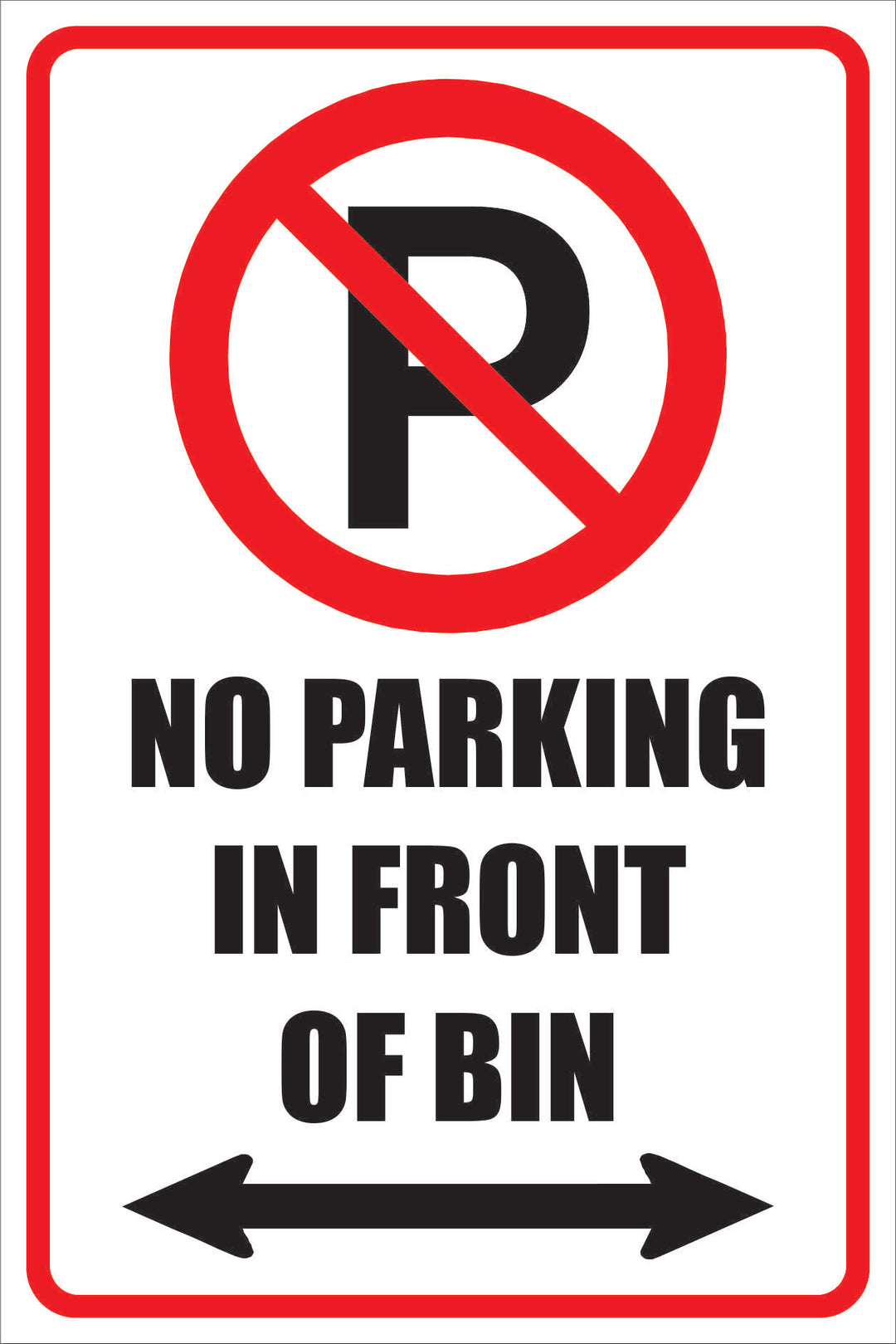 No Parking in Front of Bin Decal – The CondoSigns Store