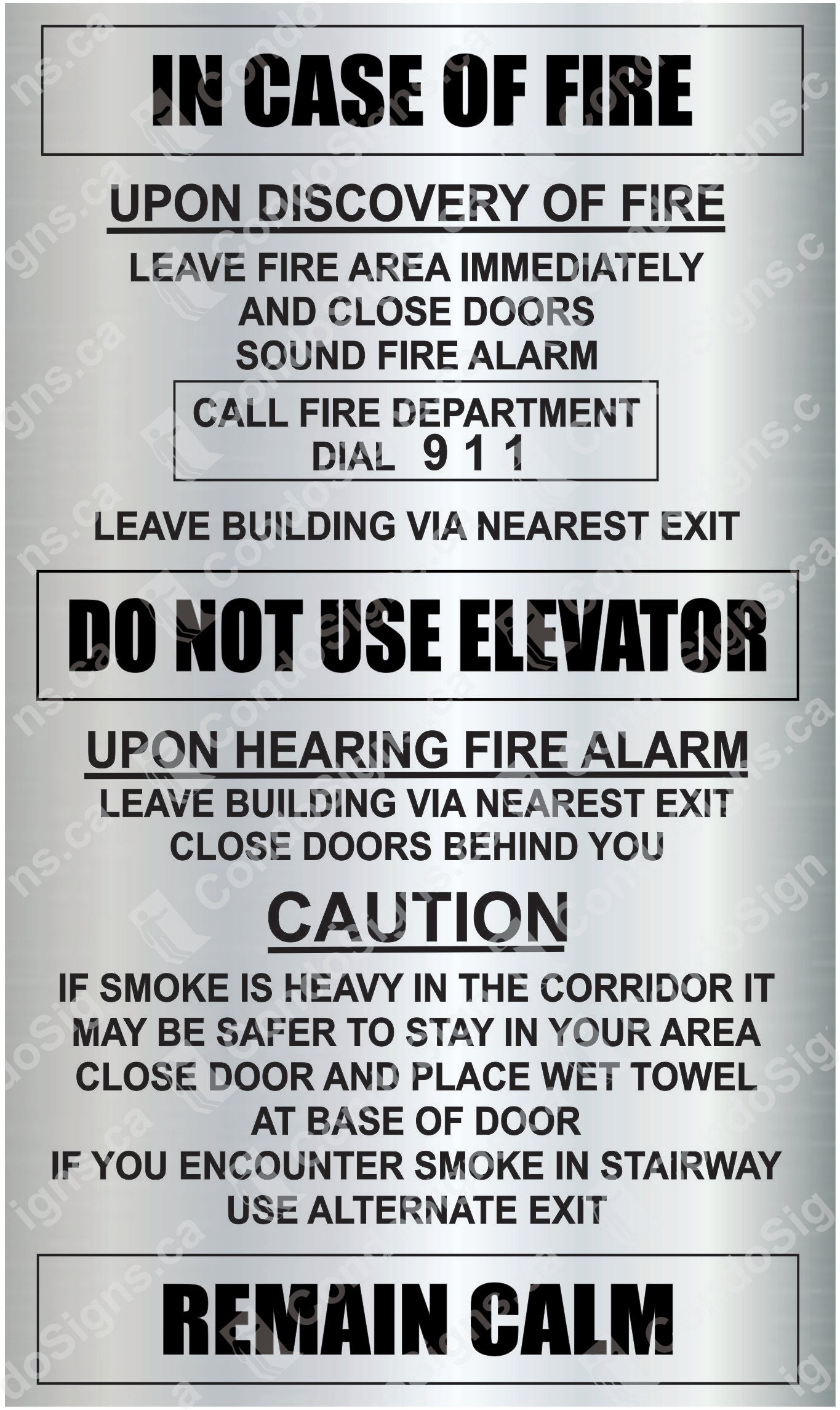 IN CASE OF FIRE - Laser Engraved – The CondoSigns Store