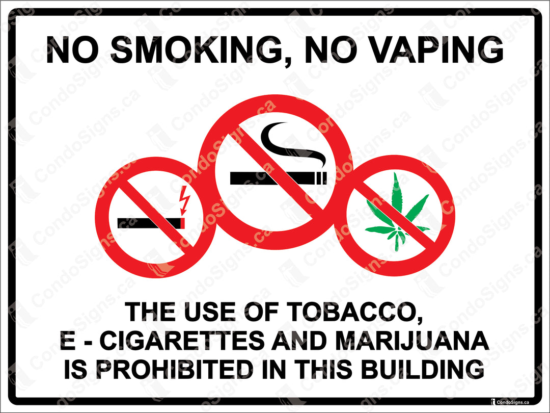 No Smoking, No Vaping, No Marijuana – The CondoSigns Store