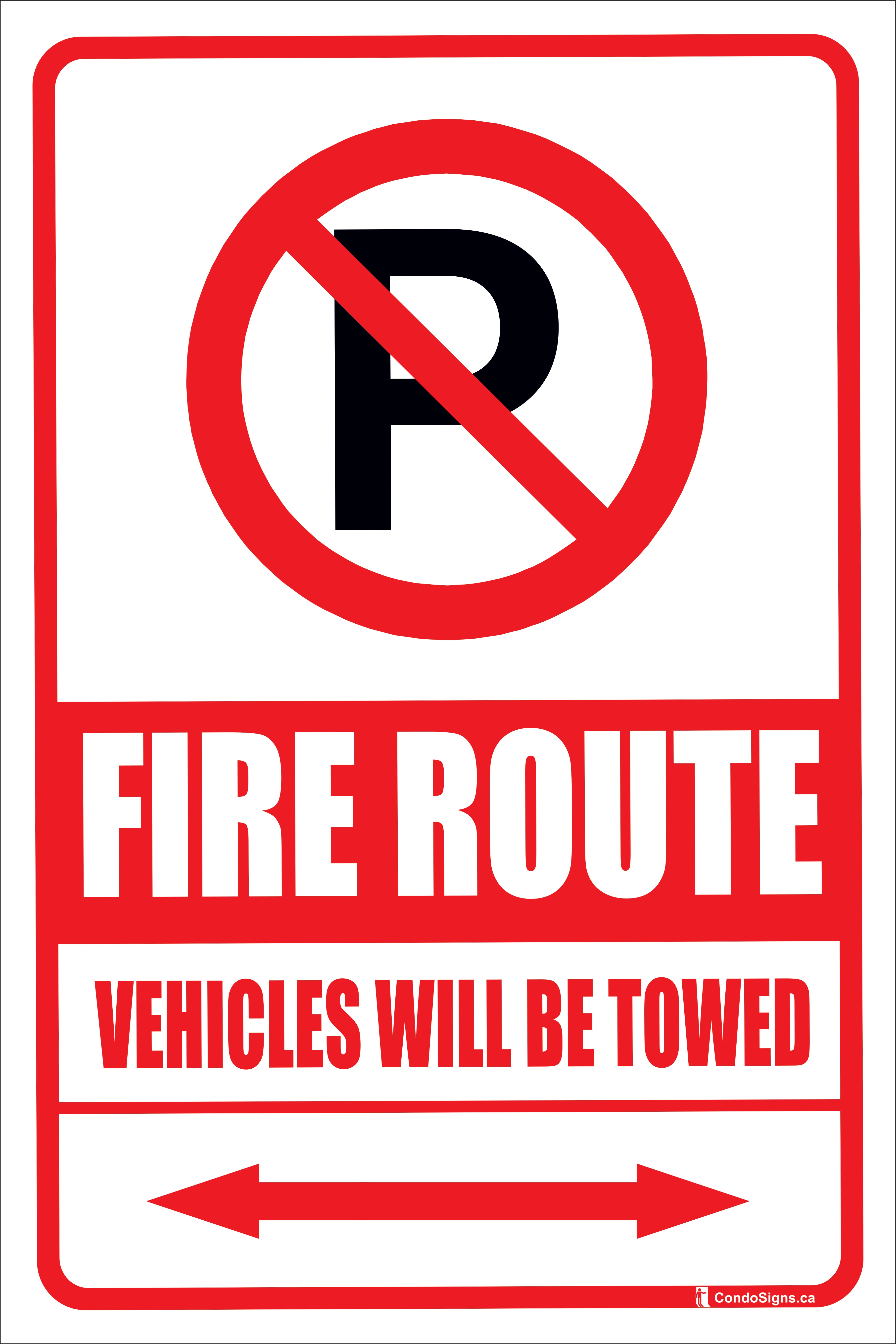 Fire Route Sign - Both Arrows – The CondoSigns Store