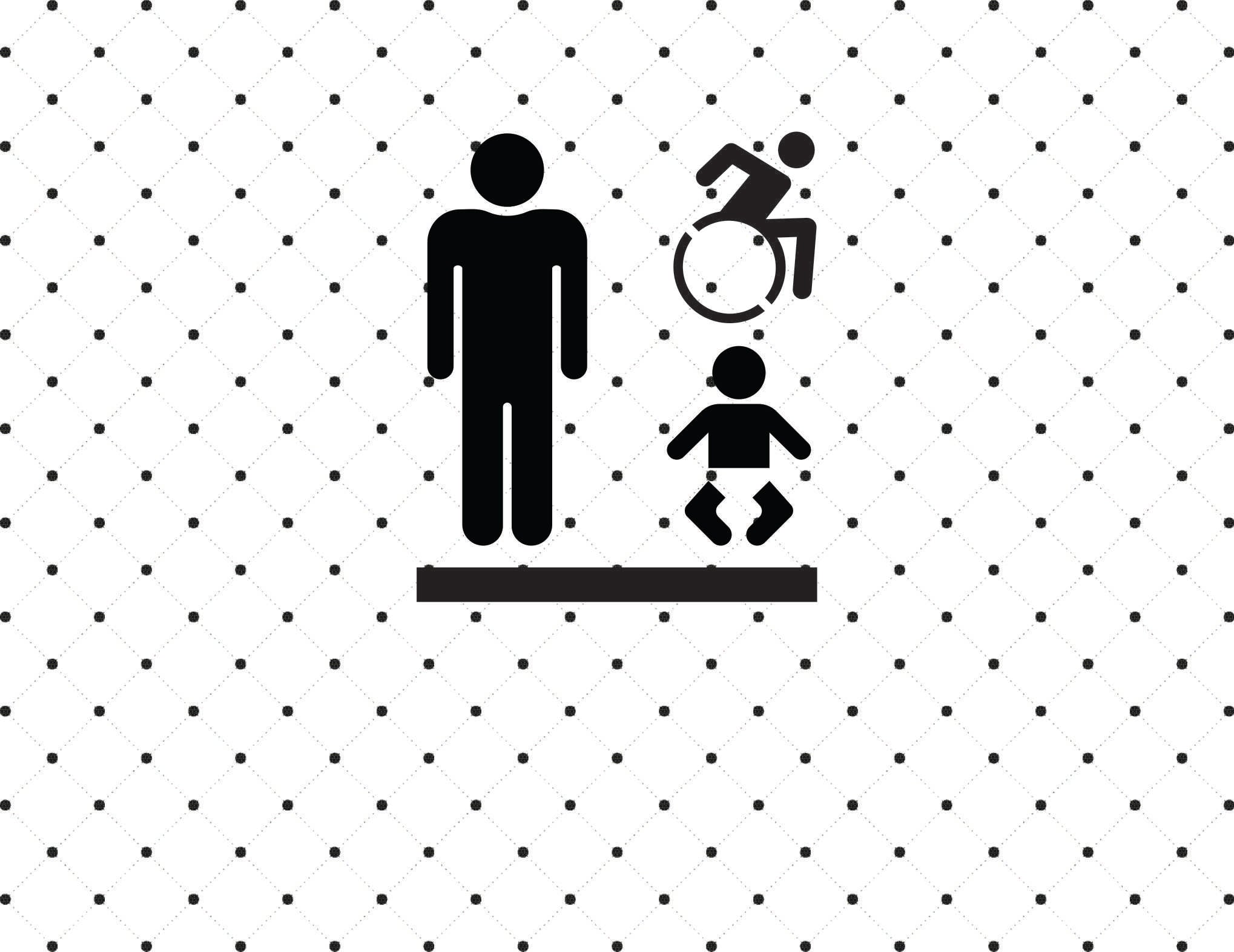 Men's Accessible Washroom with Braille (Raised Lettering with 3M Adhes ...