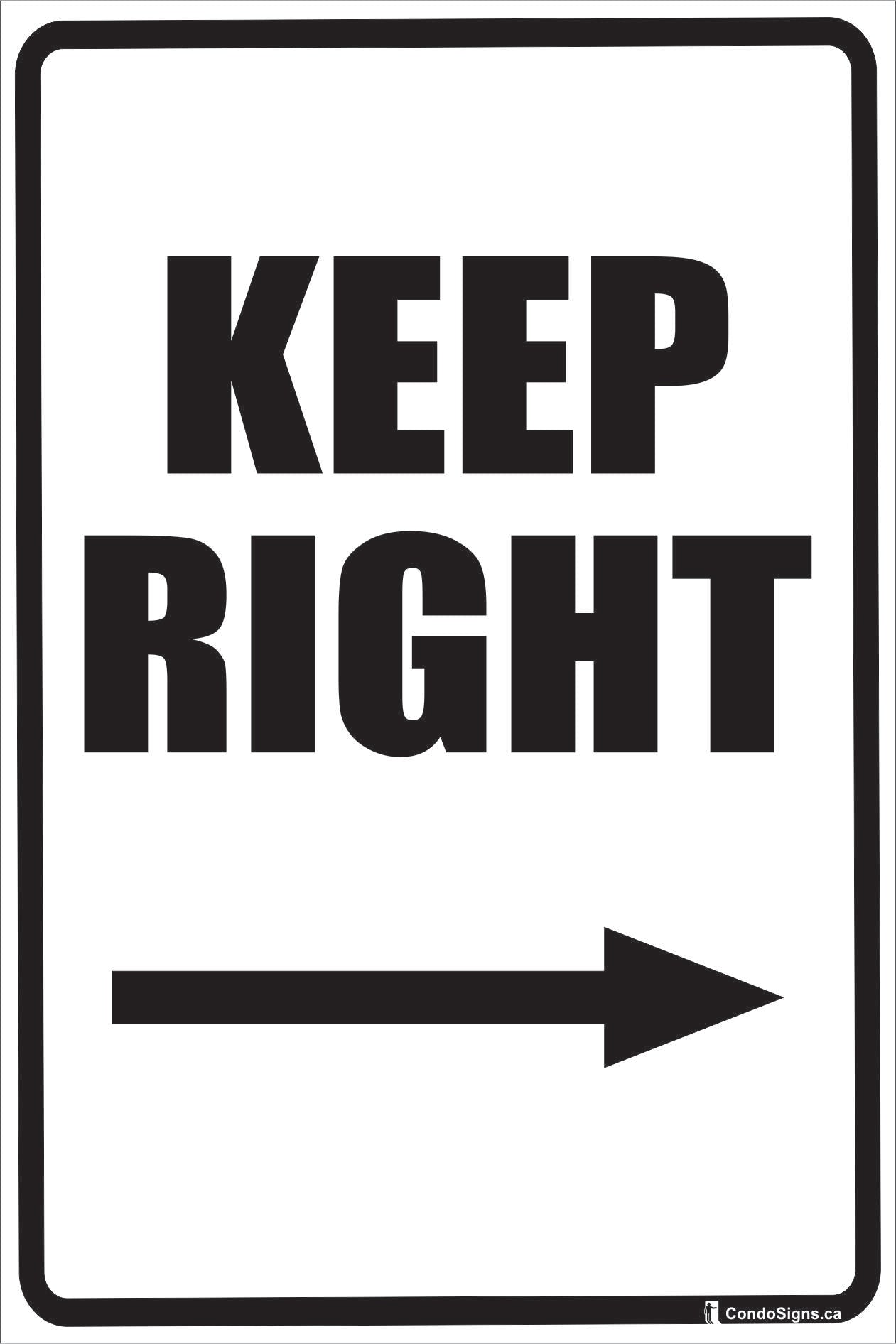 Keep Right with Arrow – The CondoSigns Store