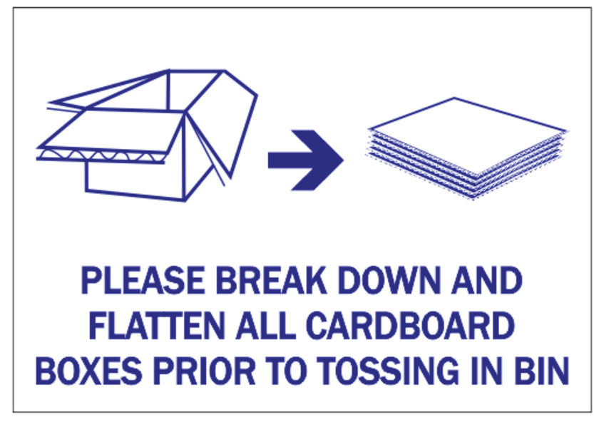 Please Break Down and Flatten All Cardboard Boxes (14" x 20") – The CondoSigns Store