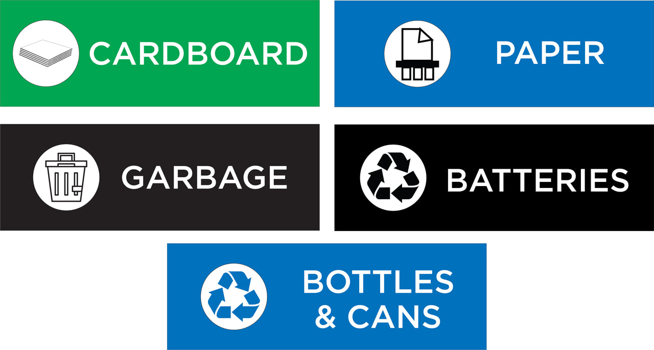 Waste Bin Identifier Package (Pack of 5 - 12" x 4") – The CondoSigns Store